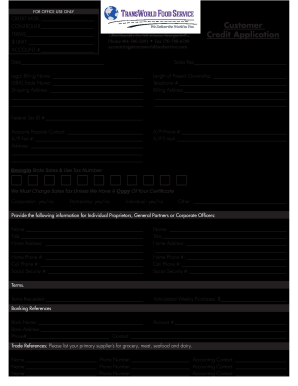 Fillable Online Our Staff - TransWorld Food ServiceWe Deliver the World ...