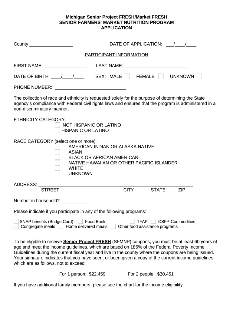 MDHHS - WIC Project FRESH - State of Michigan Doc Template | pdfFiller