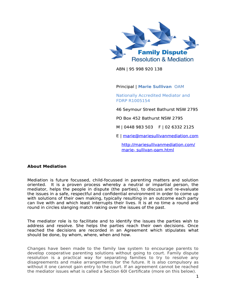 What happens in mediation? - Resolution Institute Doc Template | pdfFiller