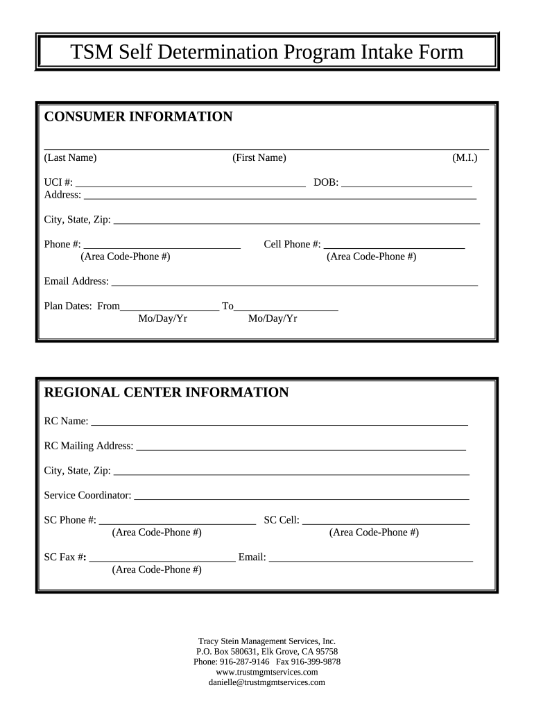 TMS Independent Living Payee Intake Doc Template | pdfFiller