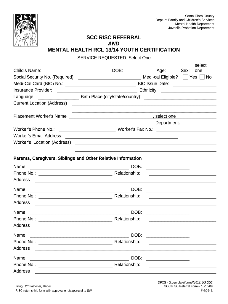 SCC RISC Referral Doc Template | pdfFiller