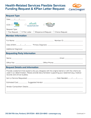 Fillable Online PQB Flex Fund Request Form Fax Email Print - pdfFiller