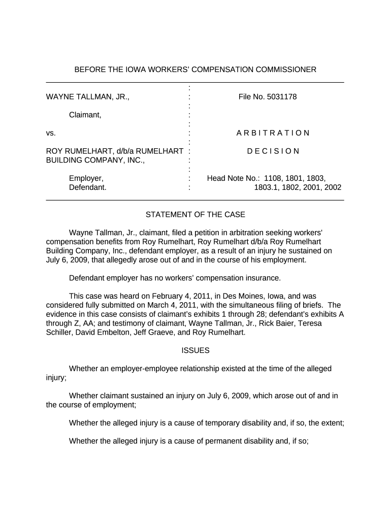 WAYNE TALLMAN, JR Doc Template | pdfFiller