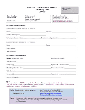 Fillable Online Application Form FSMF - Choir.docx Fax Email Print ...