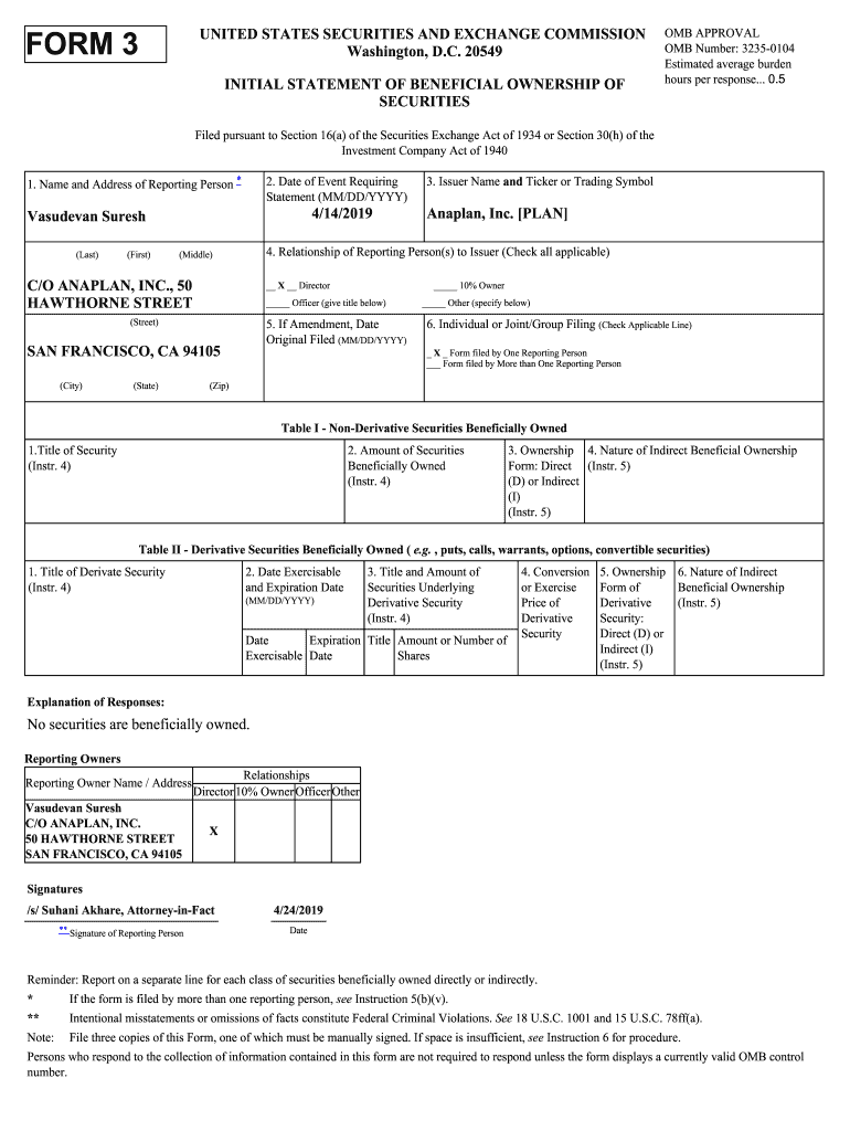Fillable Online Anaplan, Inc Fax Email Print - pdfFiller