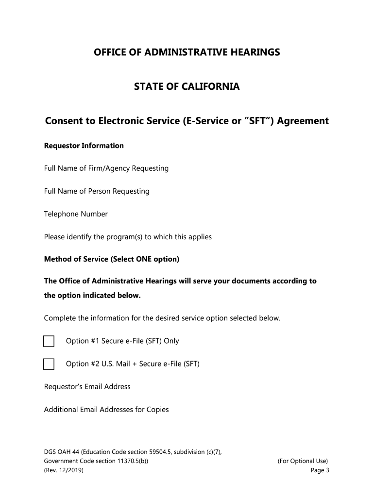 Fillable Online Consent for Electronic Services Agreement form Fax ...
