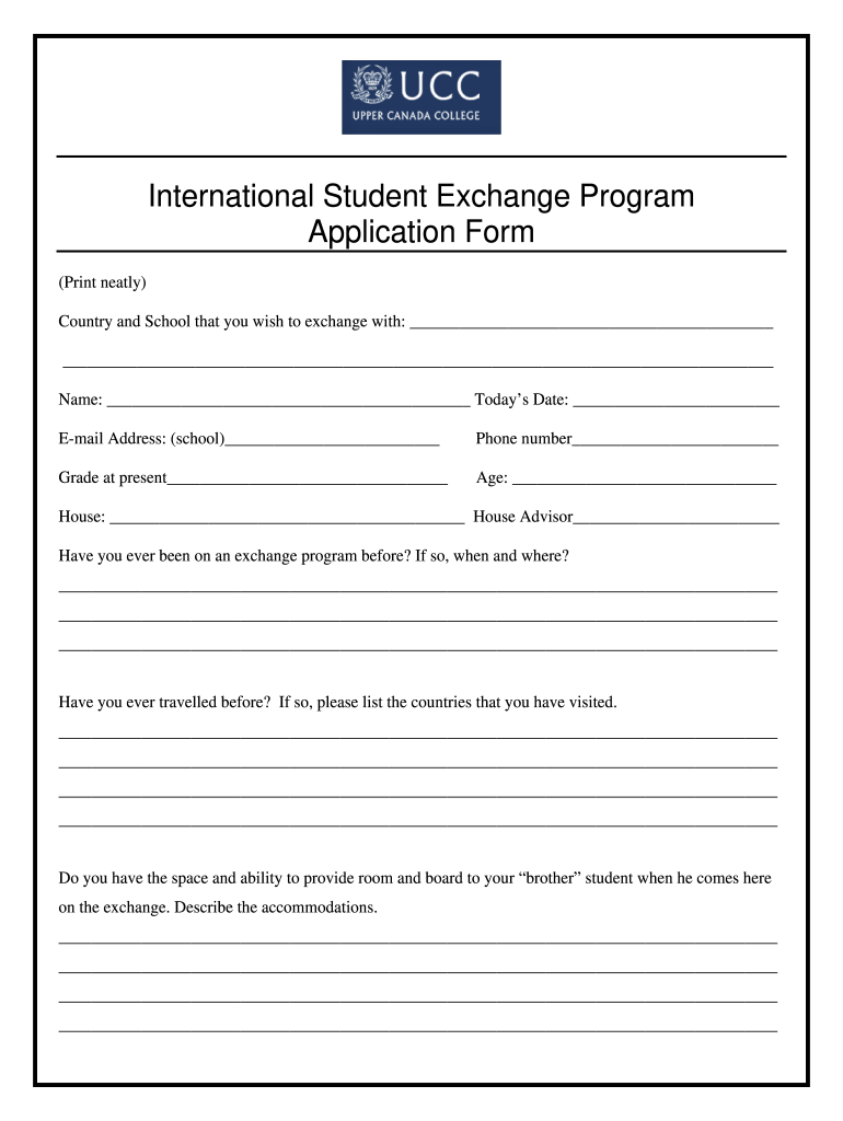 Fillable Online International Student Exchange Program Application Form Fax Email Print - pdfFiller