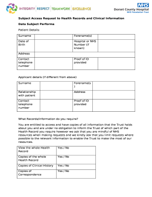 Subject Access Request (SAR)Request your Records ... Doc Template ...