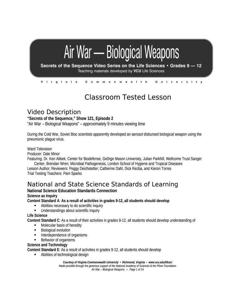 Air War-Bioterrorism Doc Template | pdfFiller