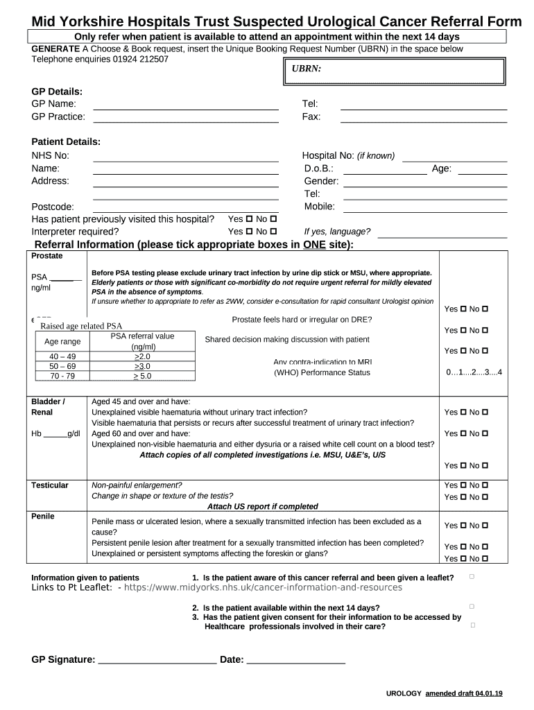 Urgent 'Two Week Wait ' Referral to Hospital - Ination for ... Doc ...