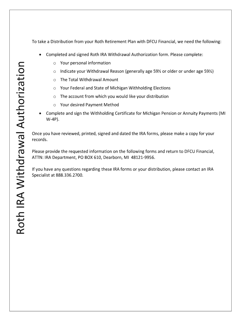 Fillable Online To take a Distribution from your Roth Retirement Plan ...