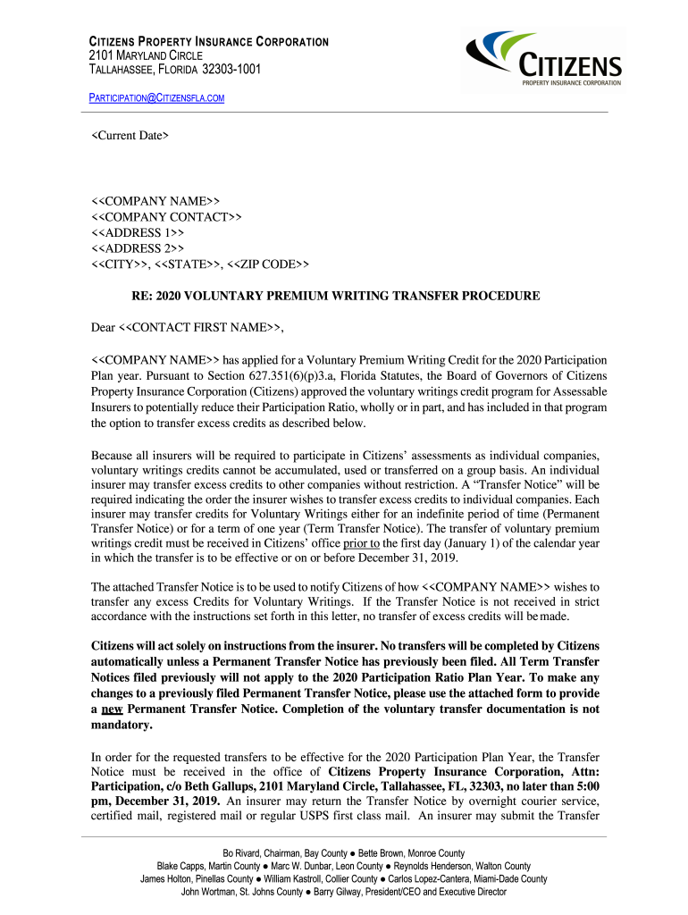 Fillable Online Contact Us - Citizens - Citizens Property Insurance Fax ...