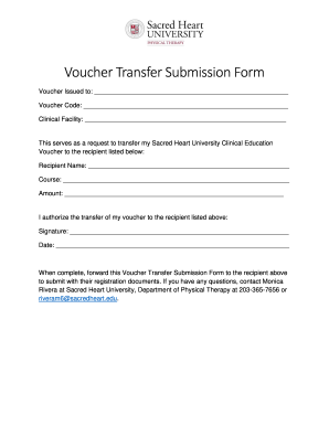Fillable Online Voucher Transfer Form Fax Email Print - pdfFiller