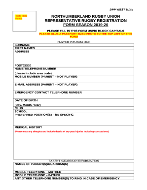 northumberland rugby union representative rugby registration ... Doc ...