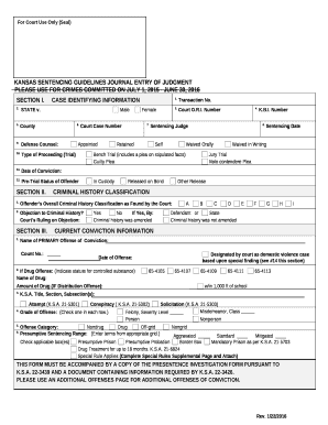 kansas sentencing guidelines journal entry of judgment ... Doc Template ...