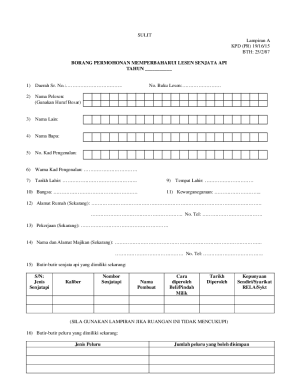 Fillable Online Application for renewal of firearm licenses (A ...