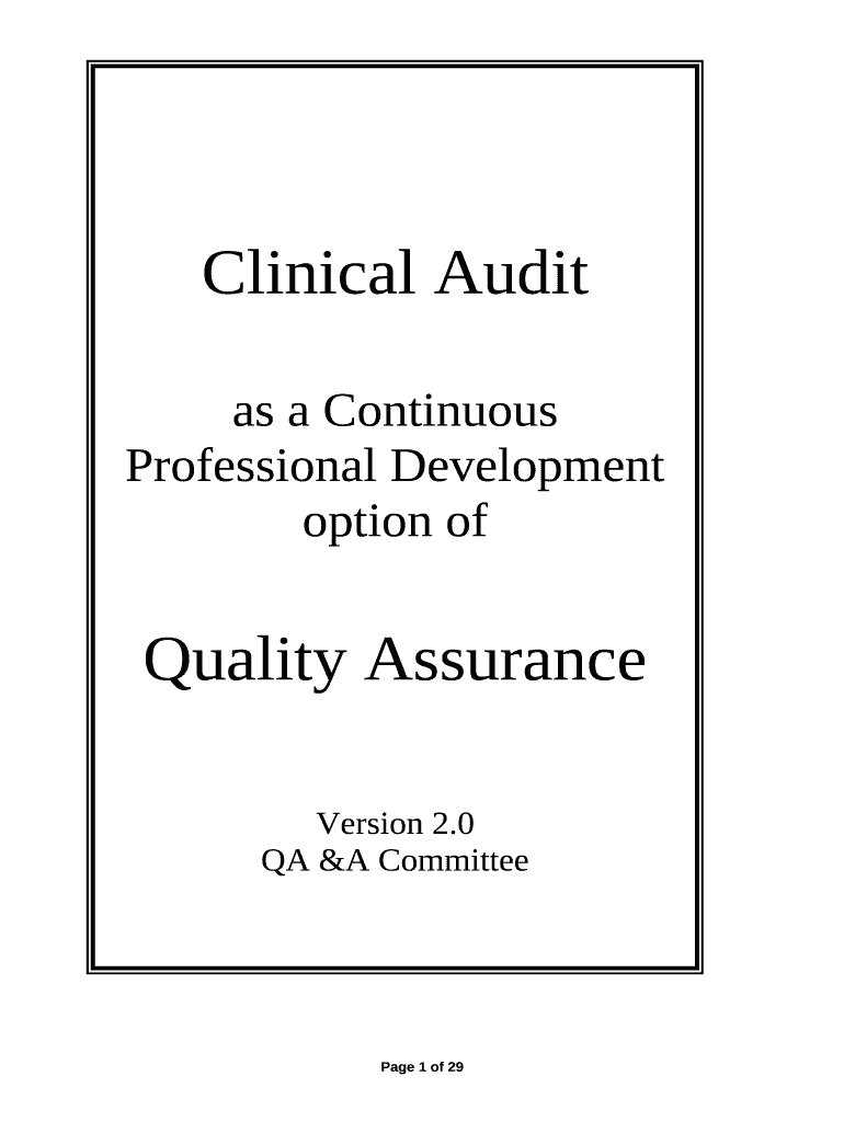 Clinical audit as method of quality improvement of healthcare ... Doc ...