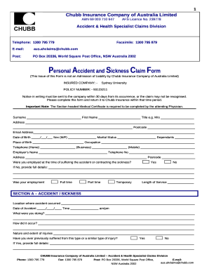 Chubb Expatriate Claim - Fill Online, Printable, ... Doc Template ...