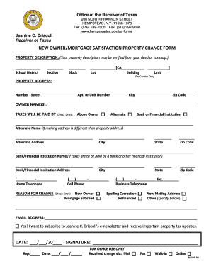 Fillable Online Property Change Form - Town of Hempstead Fax Email ...