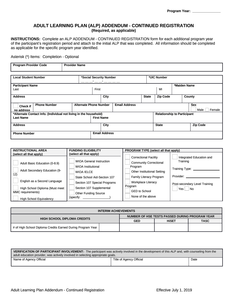 Technical Assistance Paper Adult Learning Plan (ALP) Purpose Doc ...