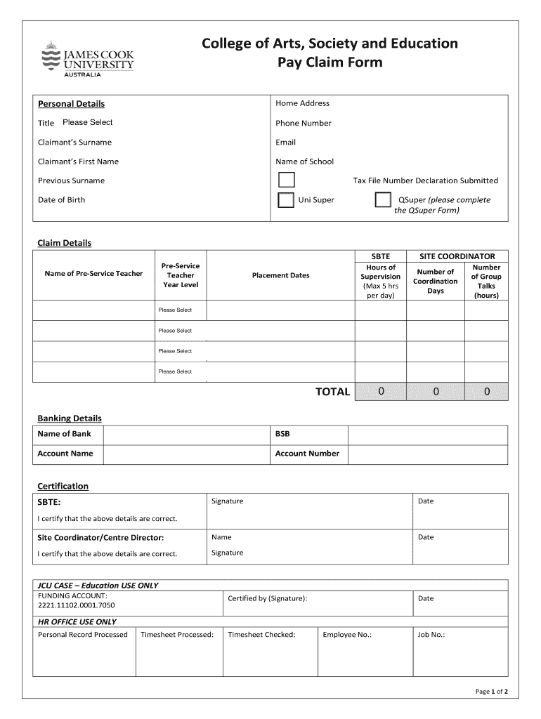 Fillable Online Fill - Free fillable Pay-claim-form PDF form Fax Email ...