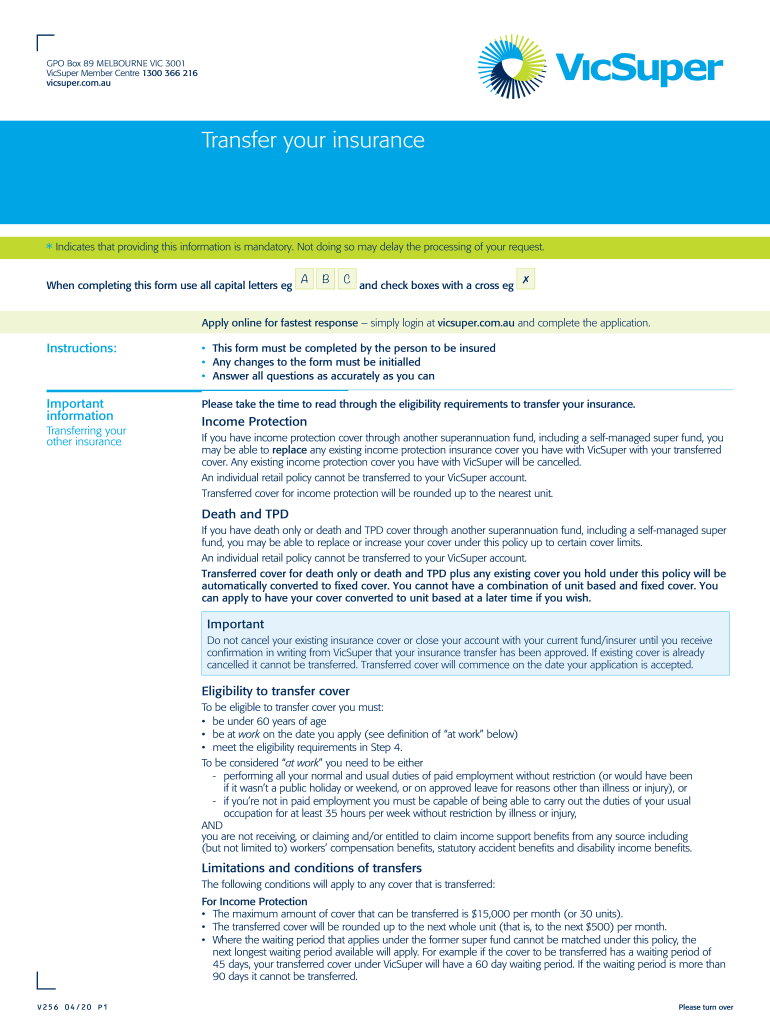 Fillable Online Application for the early release of benefits on the ...