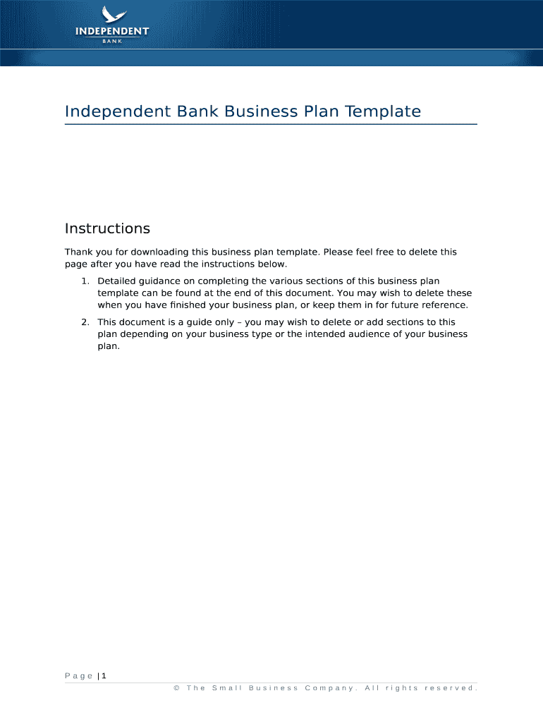 Business Plan Template for Small Businesses and ... - Bplans Doc ...