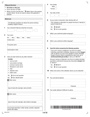 Fillable Online Claim for Disability Support Pension - Services ...