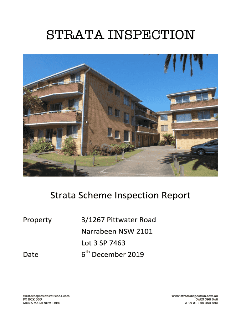 Fillable Online STRATA SCHEME INSPECTION REPORT Fax Email Print - pdfFiller