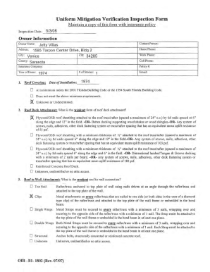 Fillable Online wind mitigation form - PDFfiller Fax Email Print