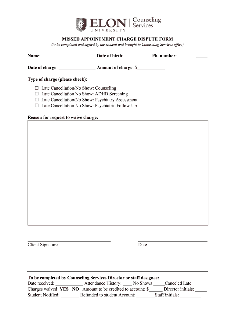 Missed Appointment Fee - Fill Online, Printable, Fillable, Blank ...