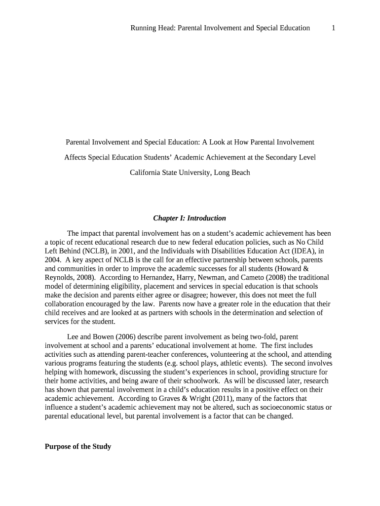 Parental Involvement and Special Education: A Look at How Parental ...