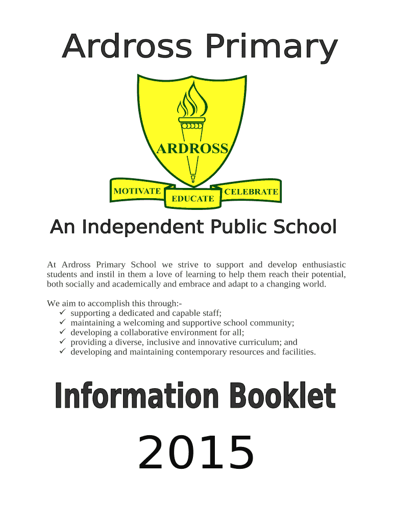 Online Principal's Message - Ardross Primary School Fax ... Doc Template | pdfFiller