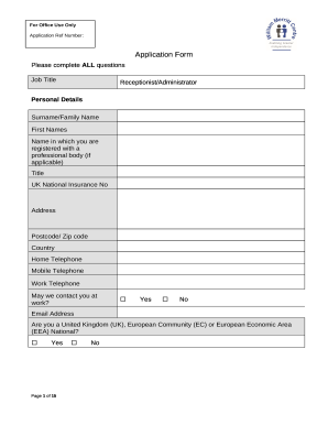 Application . Recruitment Doc Template | pdfFiller