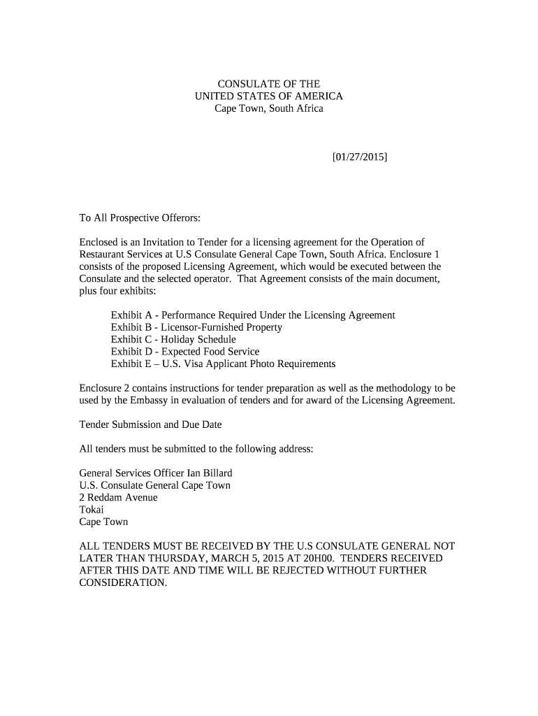 To All Prospective Offerors: Enclosed is an Invitation to Tender ...