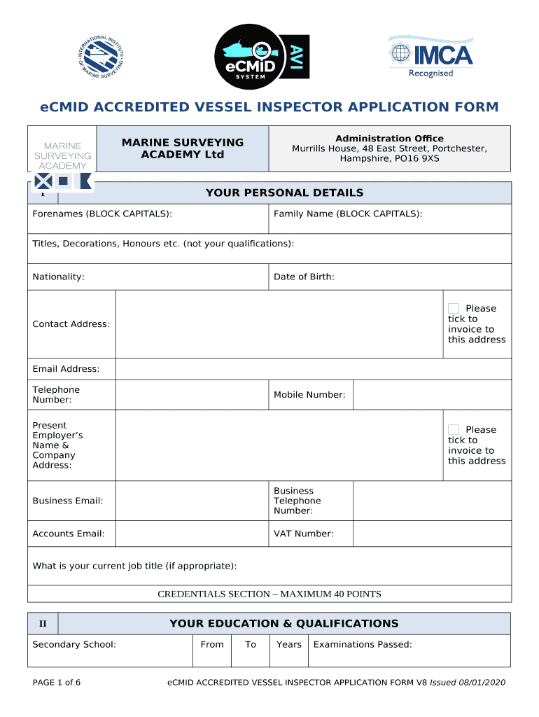 eCMID Accredited Vessel Inspector - Accreditation for ... Doc Template ...