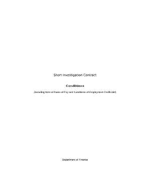 Short Investigation Contract Doc Template | pdfFiller