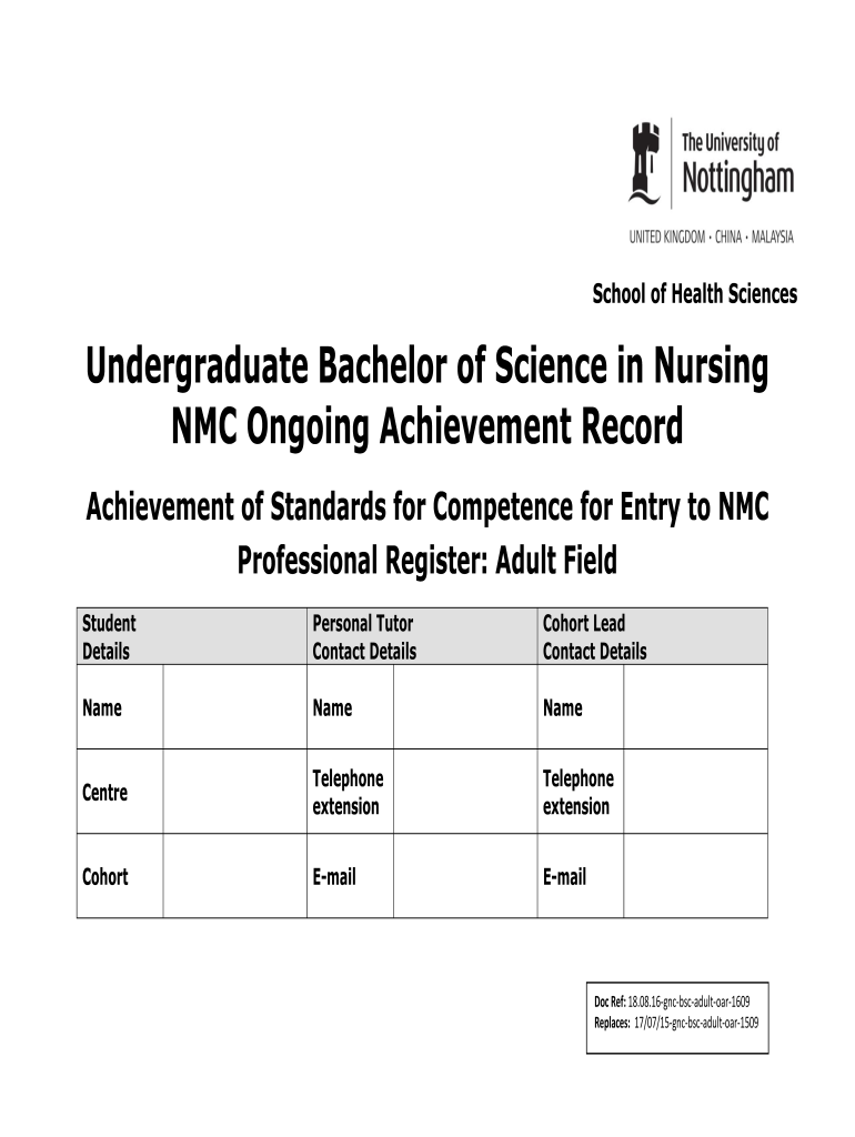 Fillable Online Standards for competence for registered nurses - NMC ...