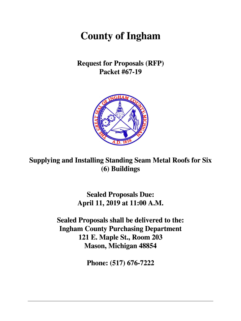 Fillable Online request for proposal (rfp) standing seam metal roof for ...