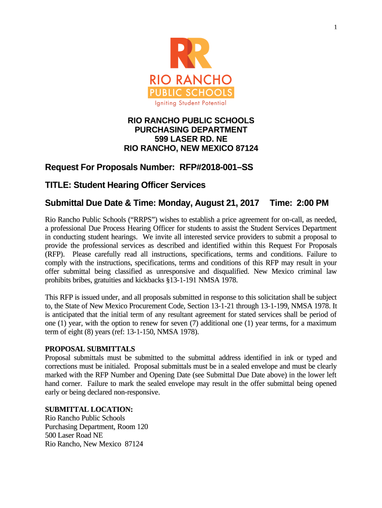Online Request For Proposals Number: RFP#2017 ... Doc Template | pdfFiller
