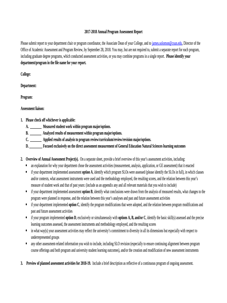 Assessment liaison: Doc Template | pdfFiller