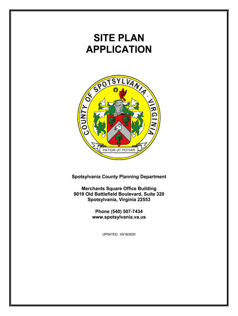 Fillable Online SITE PLAN APPLICATION - spotsylvania.va.us Fax Email ...