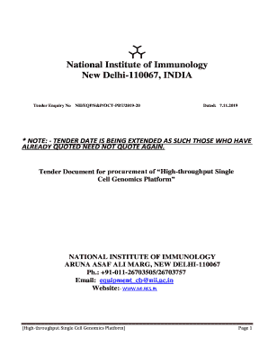 Fillable Online National Institute of Immunology New Delhi ... - Nii ...