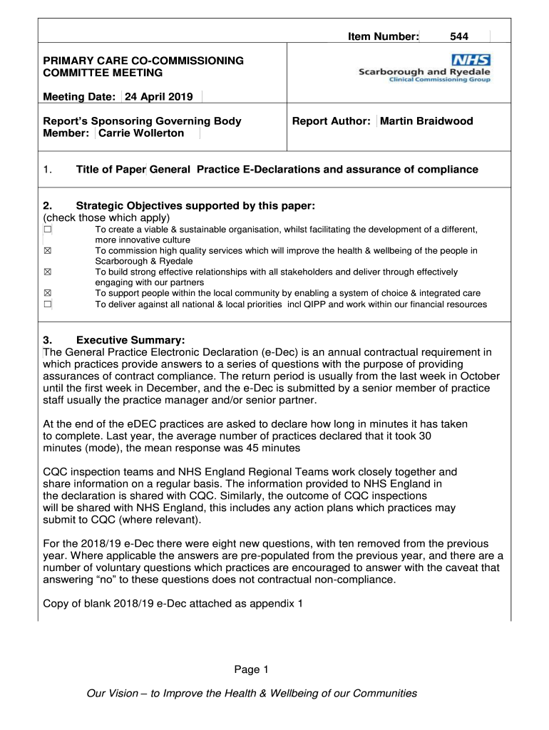 Fillable Online Electronic practice self-declaration ( eDEC) - NHS ...