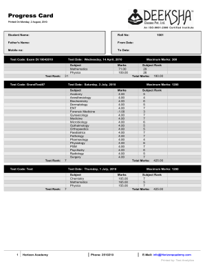 Fillable Online Progress Card Fax Email Print - pdfFiller
