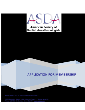 Fillable Online ASDA. Membership Application Fax Email Print - pdfFiller