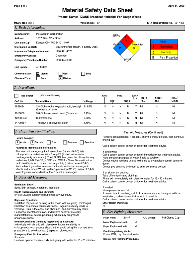 Tzone Herbicide Label - Fill Online, Printable, Fillable, Blank | pdfFiller