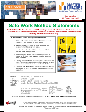 Fillable Online Safe Work Method Statements - Master Builders WA Fax ...