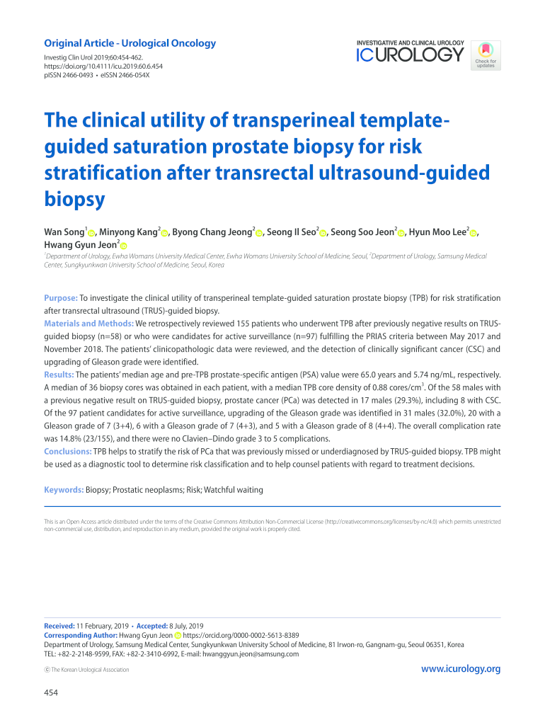 Fillable Online The Clinical Utility Of Transperineal Template Guided