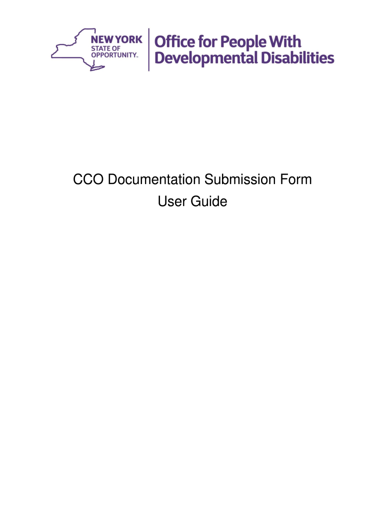 Fillable Online CCO Documentation Submission Form User Guide Fax Email ...
